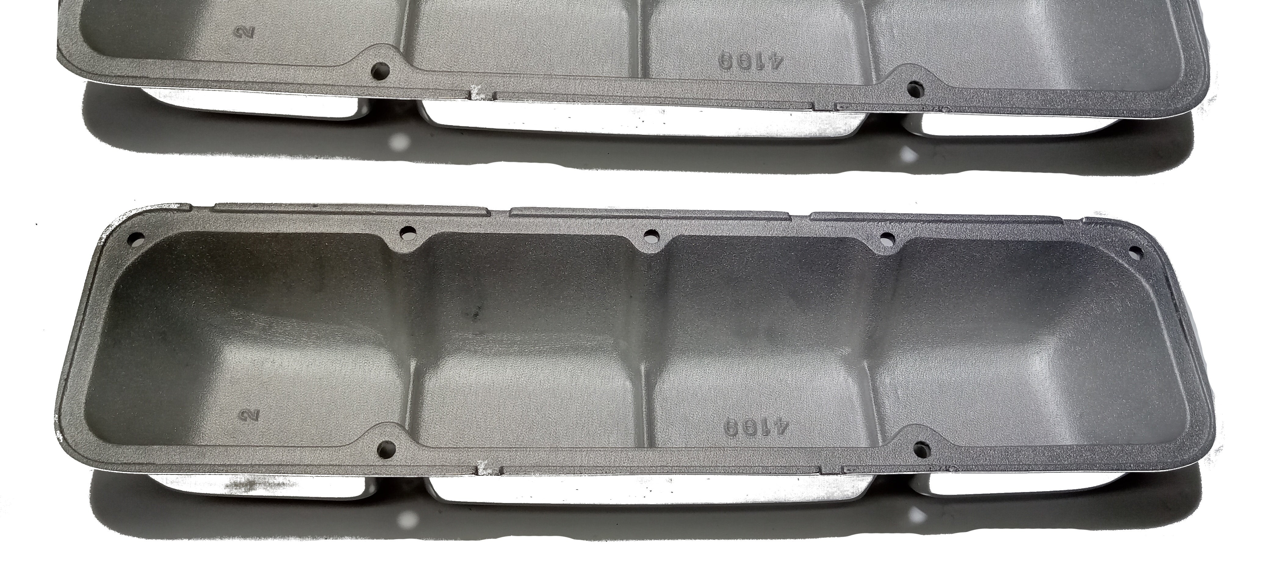 Clearance - Valve Covers, Edelbrock Finned Polished Aluminum, 1966-69 ...