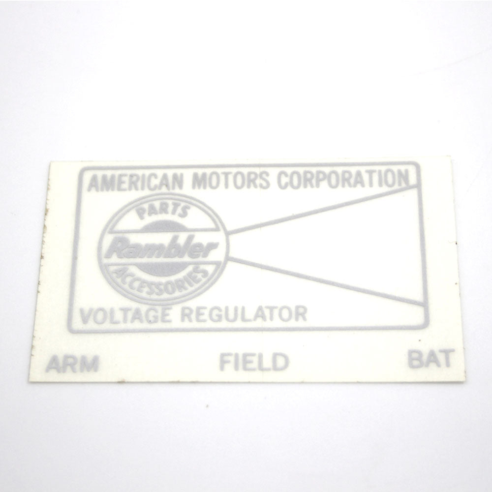 Voltage Regulator Decal, 1958-69 AMC, Rambler | American Performance ...